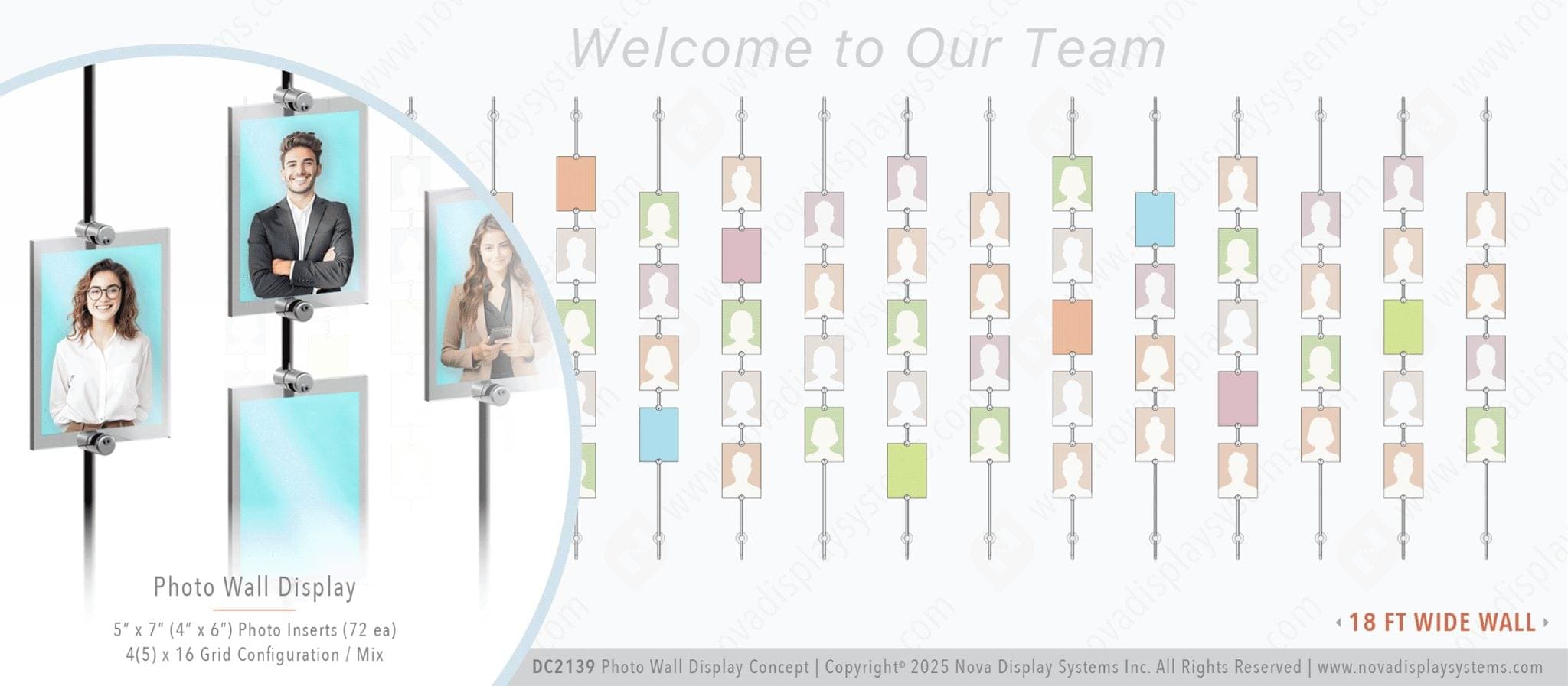 DC2139 Photo Wall Display Concept – 18ft Wall | Employee Photos