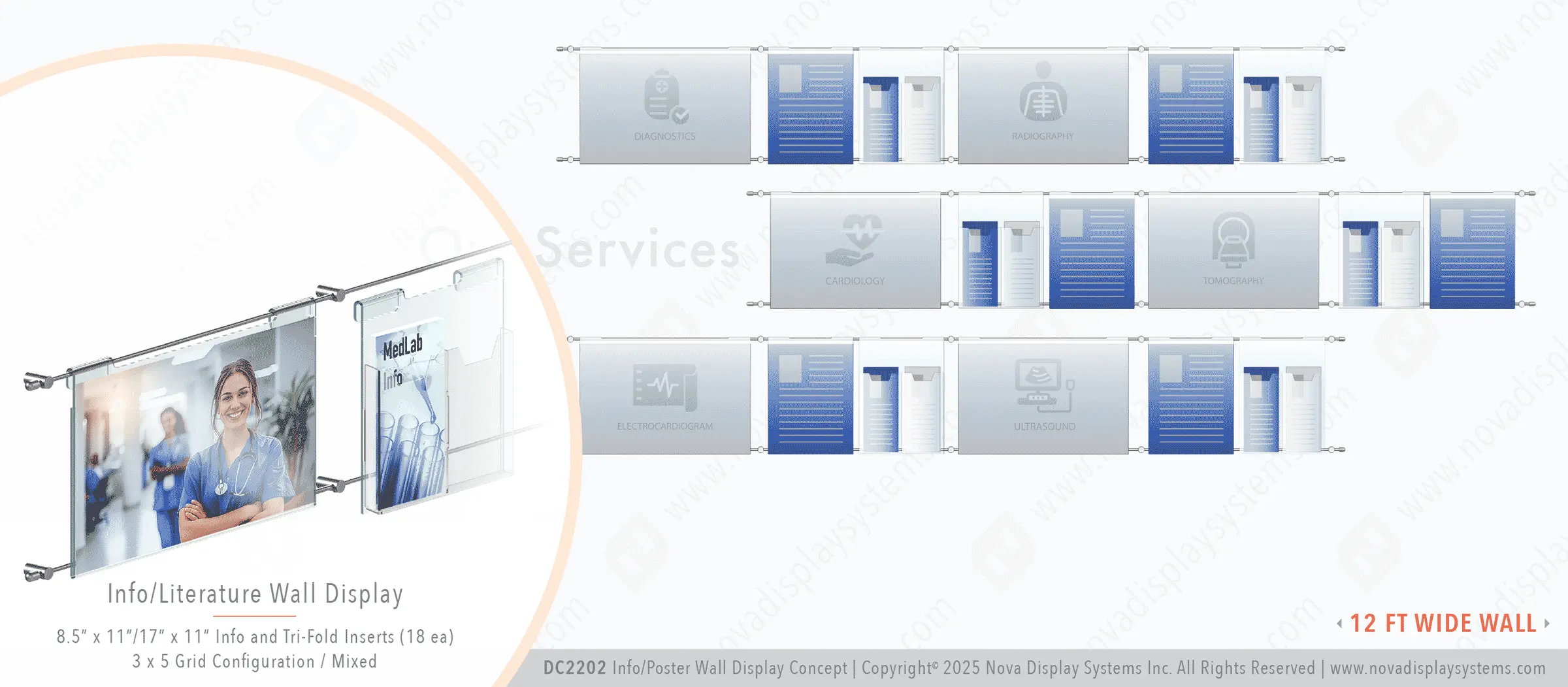 DC2202 Info/Poster Wall Display – 12ft Wall | Corporate Display