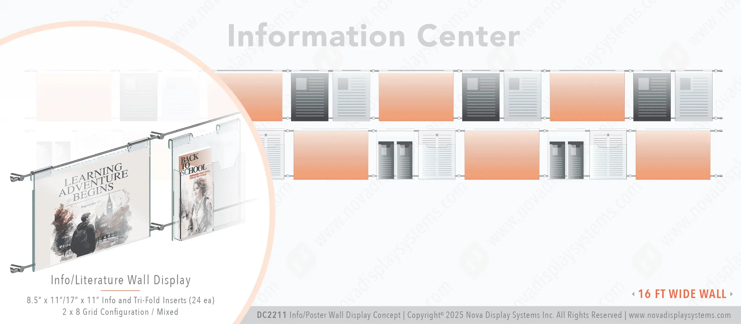 DC2211 Info/Poster Wall Display | Information Center Display Idea