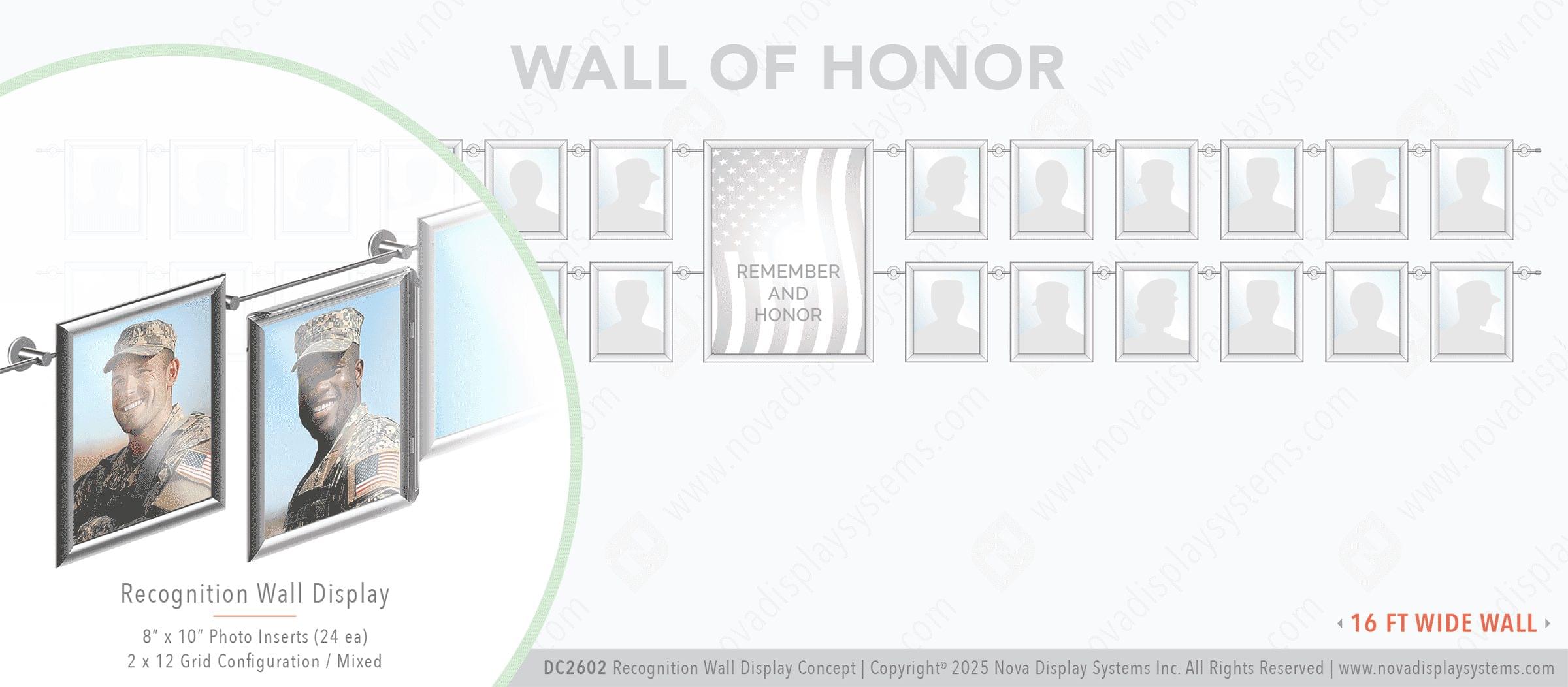 DC2602 Recognition Wall Display Concept | Wall of Honor Display