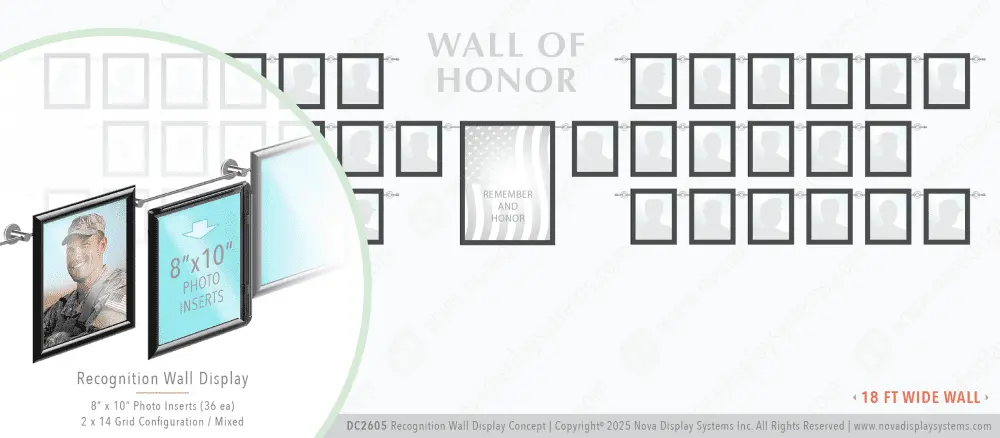 DC2605 Recognition Wall Display Concept Idea | Wall of Honor