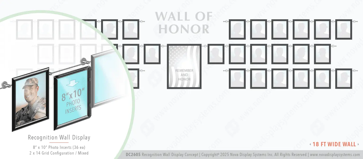 DC2605 Recognition Wall Display Concept Idea | Wall of Honor