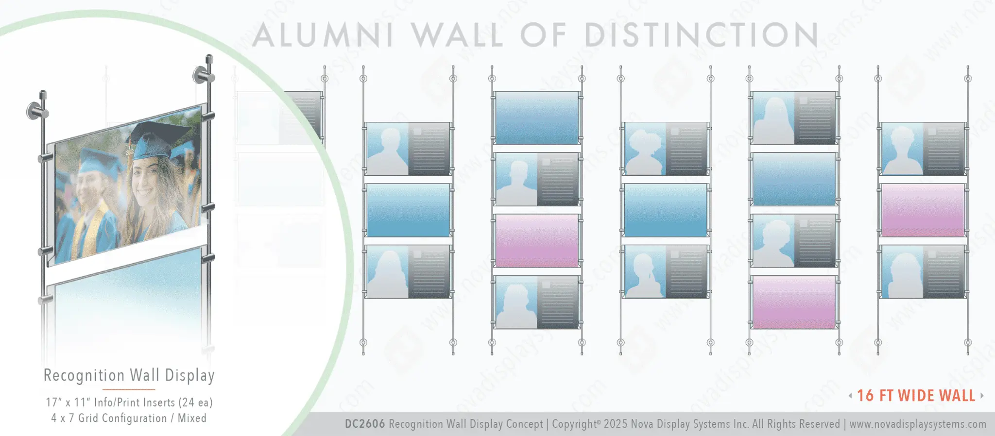 DC2606 Recognition Wall Display – 16ft Wall | Wall of Distinction