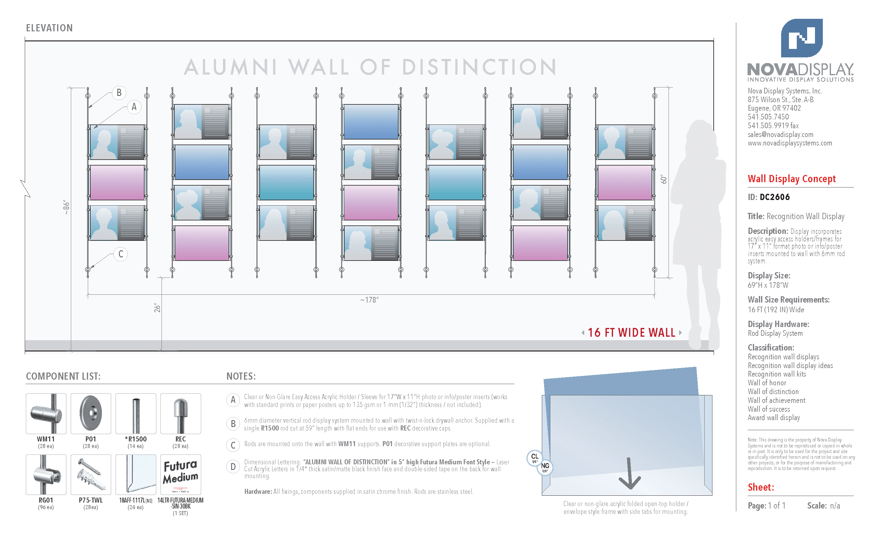 DC2606 Recognition Wall Display | Alumni Wall of Distinction