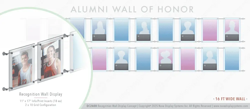 DC2608 Recognition Wall Display Concept | Alumni Wall of Honor