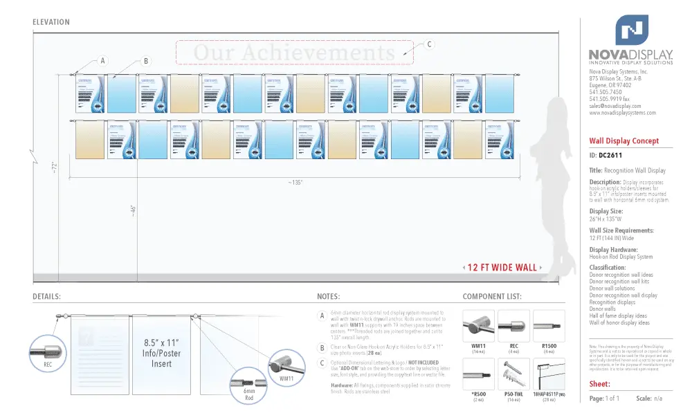 DC2611 Recognition Wall Display Concept | Certificate Display
