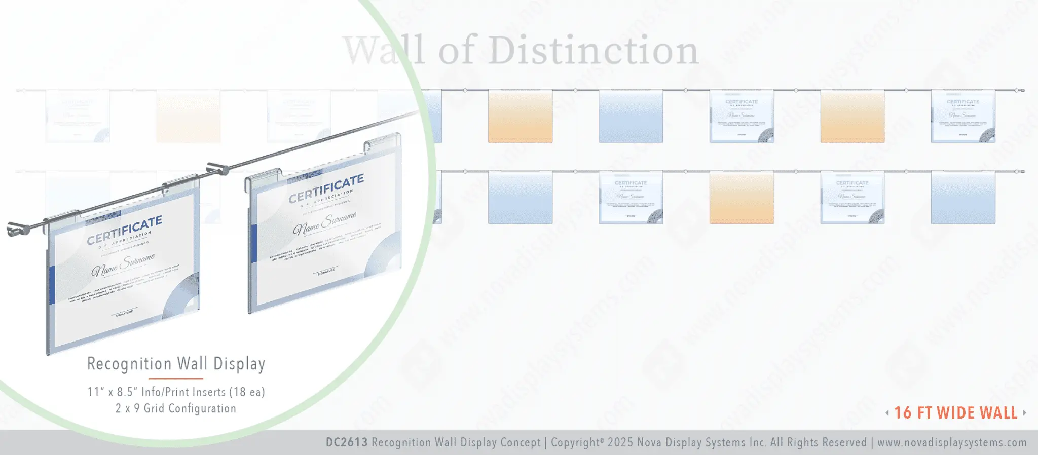 DC2613 Recognition Wall Display – 16ft Wall | Staff Recognition