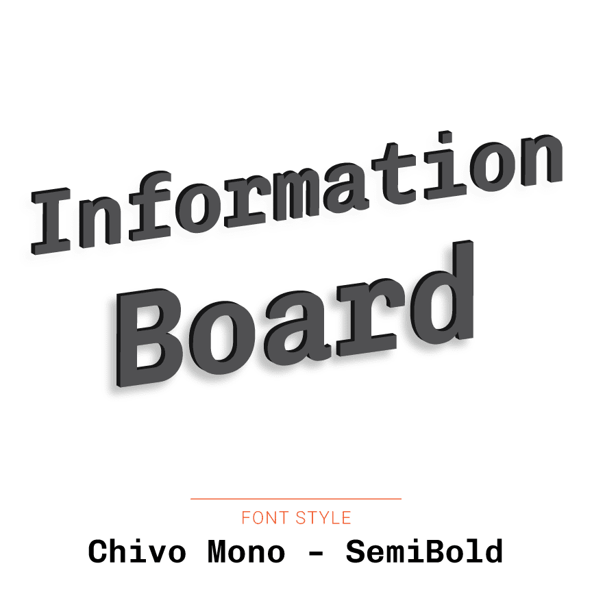 Mono Font Styles – Flat Cut Acrylic Letters in Satin-Matte Black