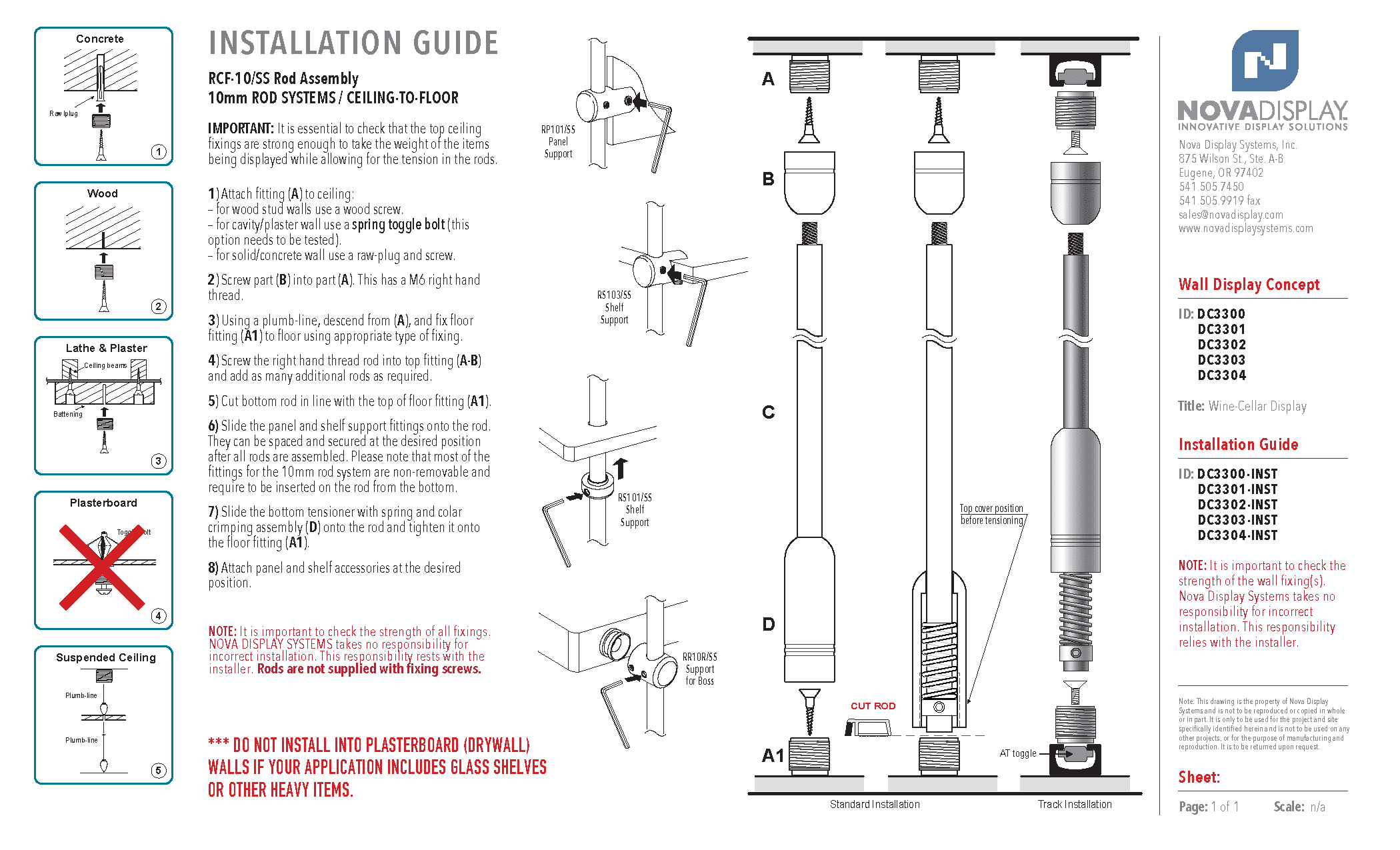 DC3301 Wine-Cellar Display Rack with Rod Suspended Shelves