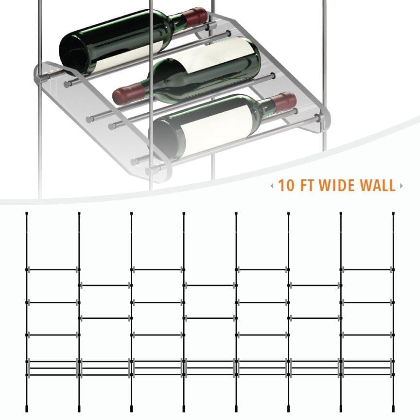 DC3302 Wine-Cellar Display Rack with Rod Suspended Shelves