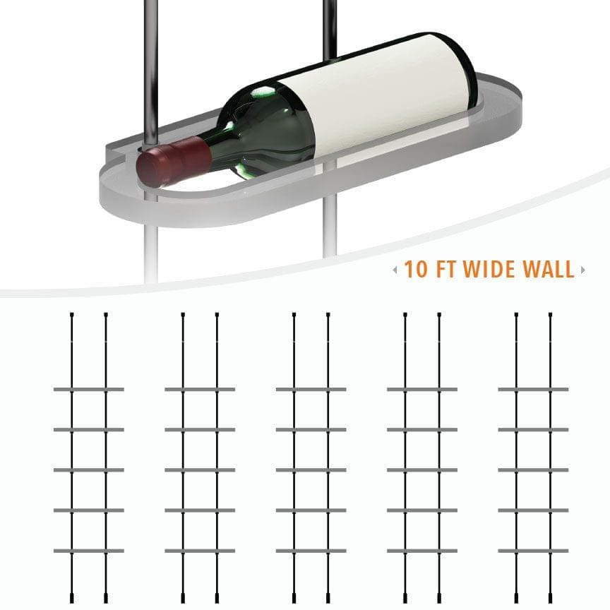 DC3303 Wine-Cellar Display Rack with Rod Suspended Shelves
