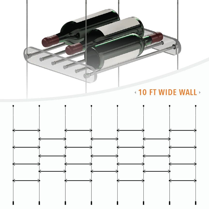 DC3311 Wine-Cellar Display Rack with Cable Suspended Shelves